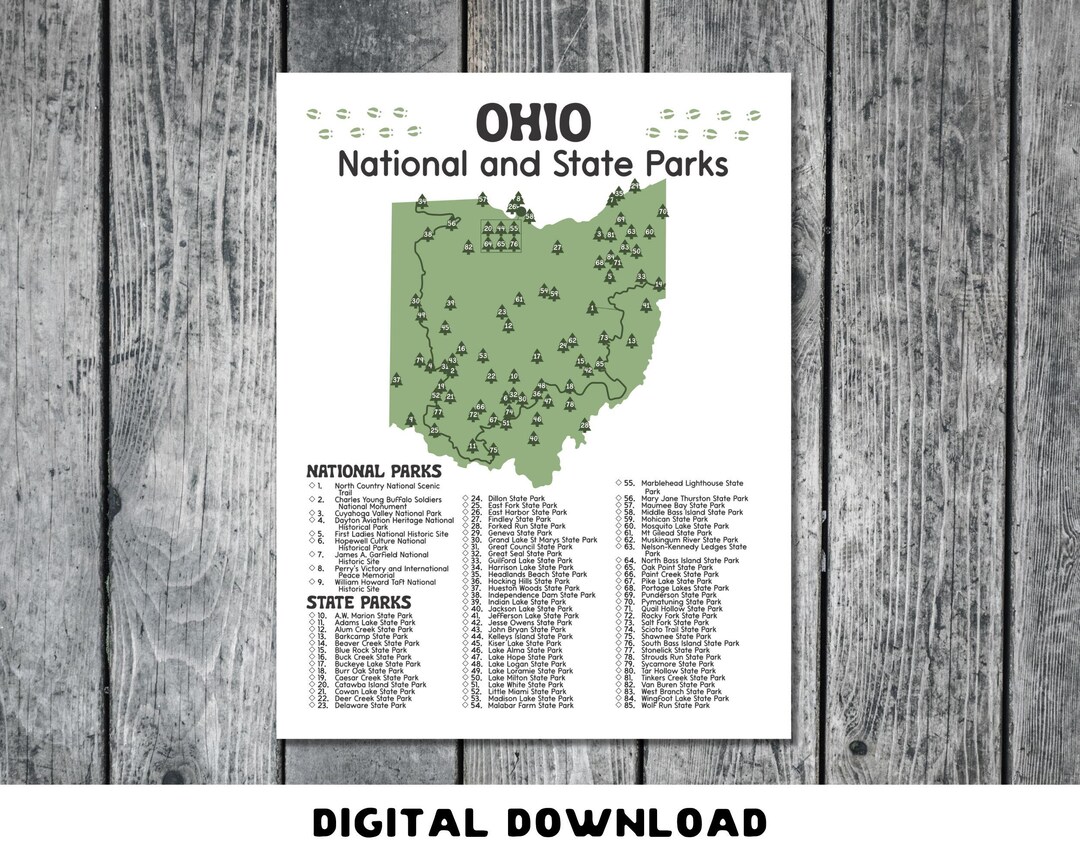 Ohio National and State Park Map | Ohio State Park Map | Ohio National ...