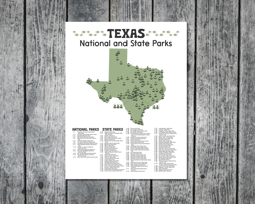Texas National and State Park Map | Texas State Park Map | Texas ...
