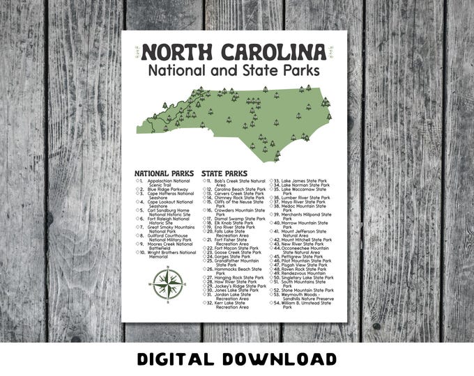 NC State Parks Map | Printable Map | North Carolina Parks | North ...