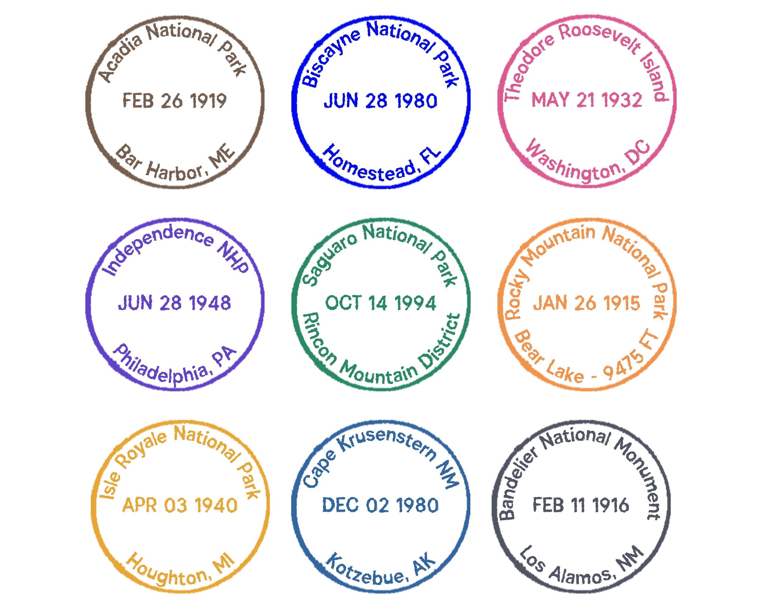 Realistic National Park Stamp Template for Canva Print Your Missing ...