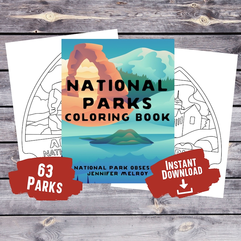 63 National Parks Coloring Book National Park Coloring Pages - Etsy