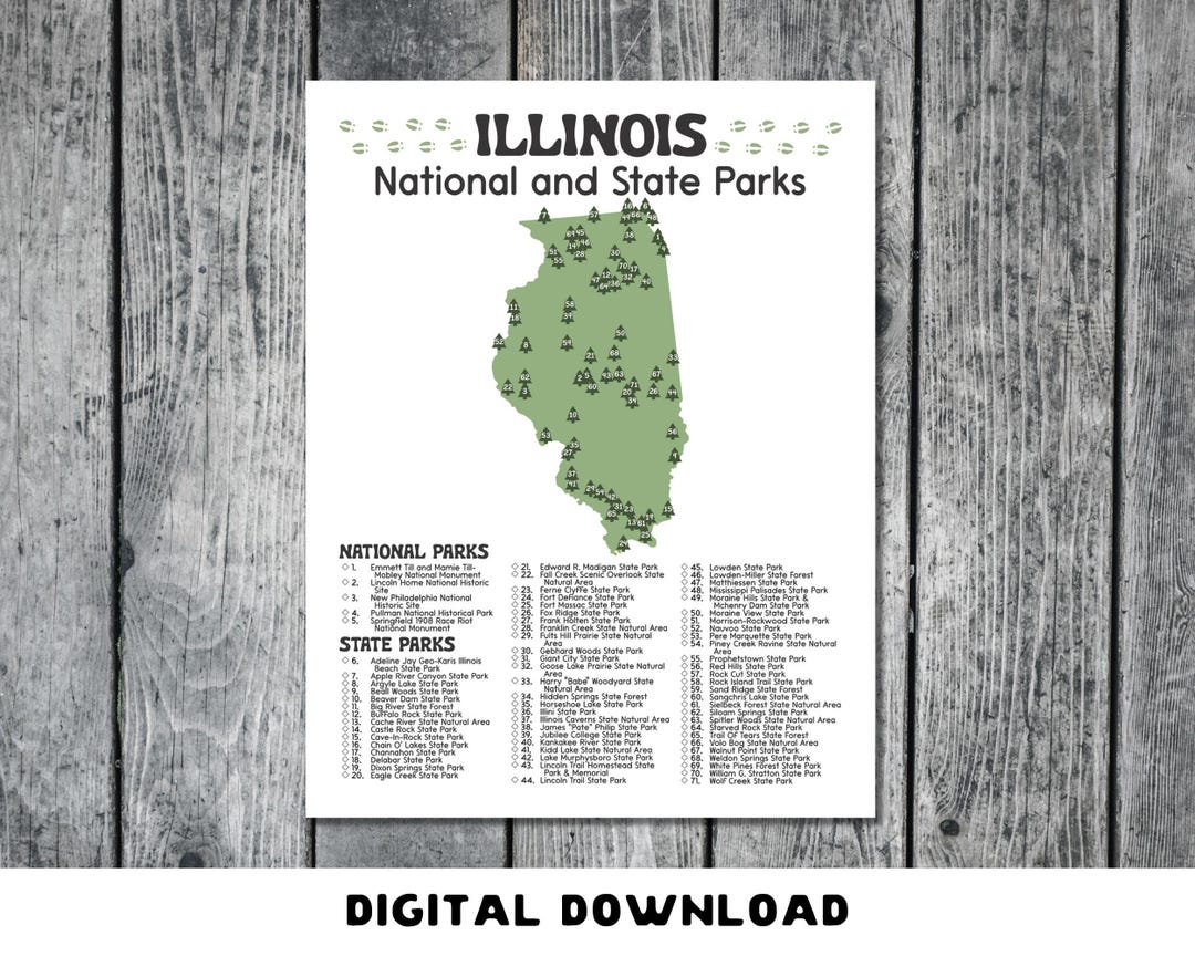 Illinois National and State Park Map | Illinois State Park Map ...