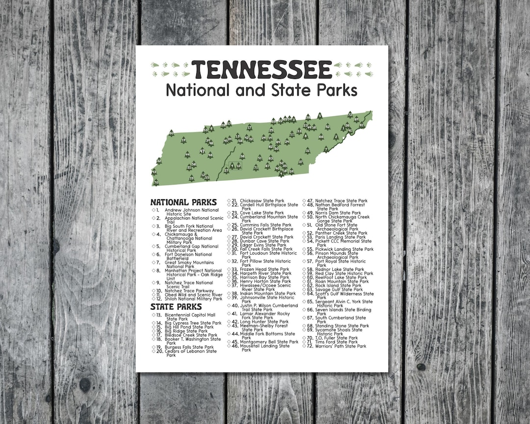 Tennessee National and State Park Map | Tennessee State Park Map ...