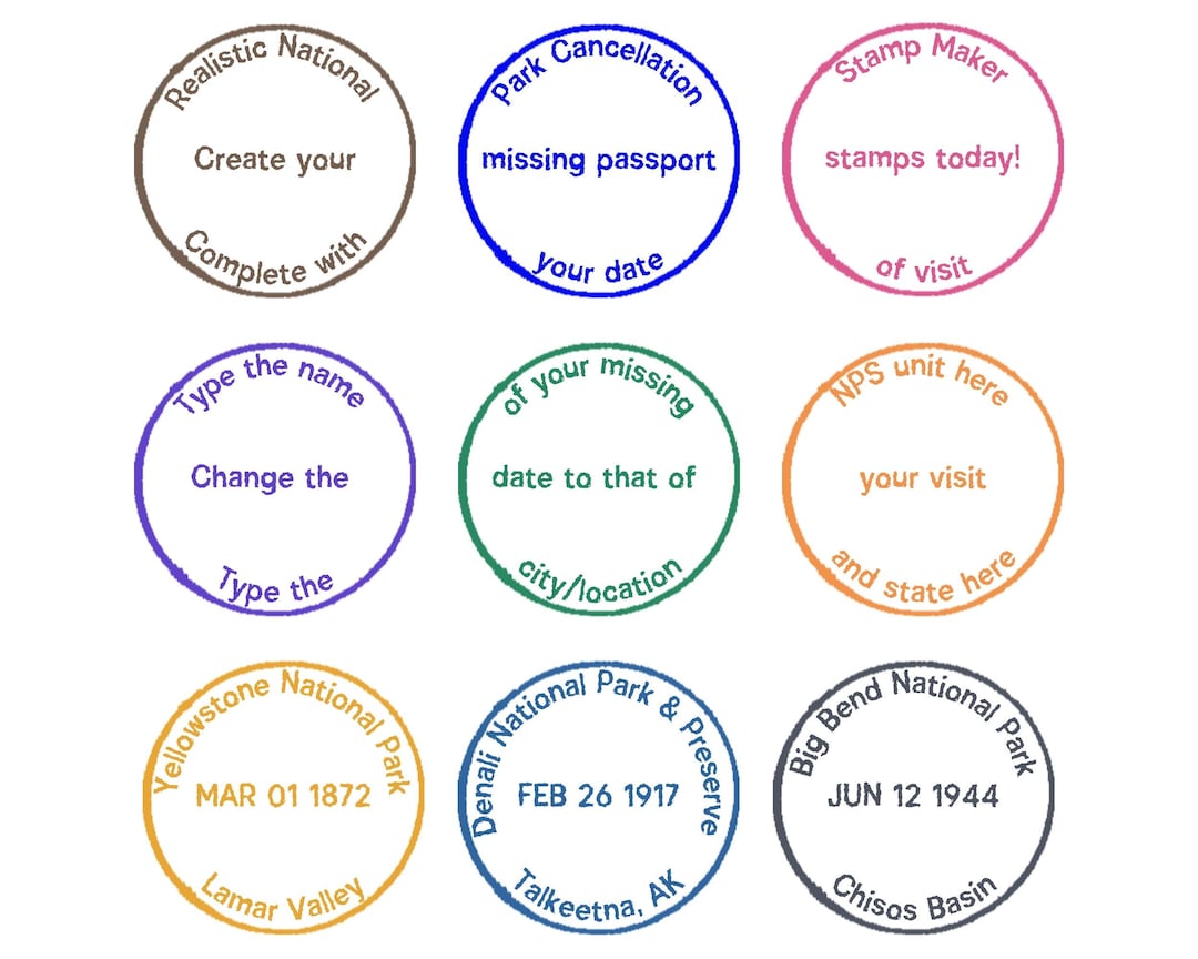 Realistic National Park Stamp Template for Canva - Print Your Missing ...