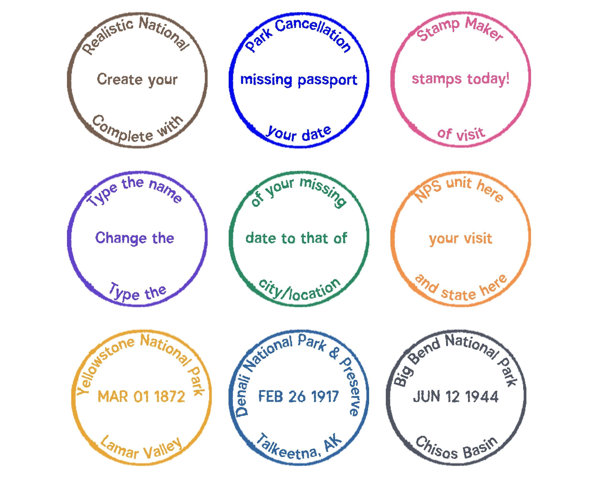 Realistic National Park Stamp Template for Canva - Print Your Missing ...