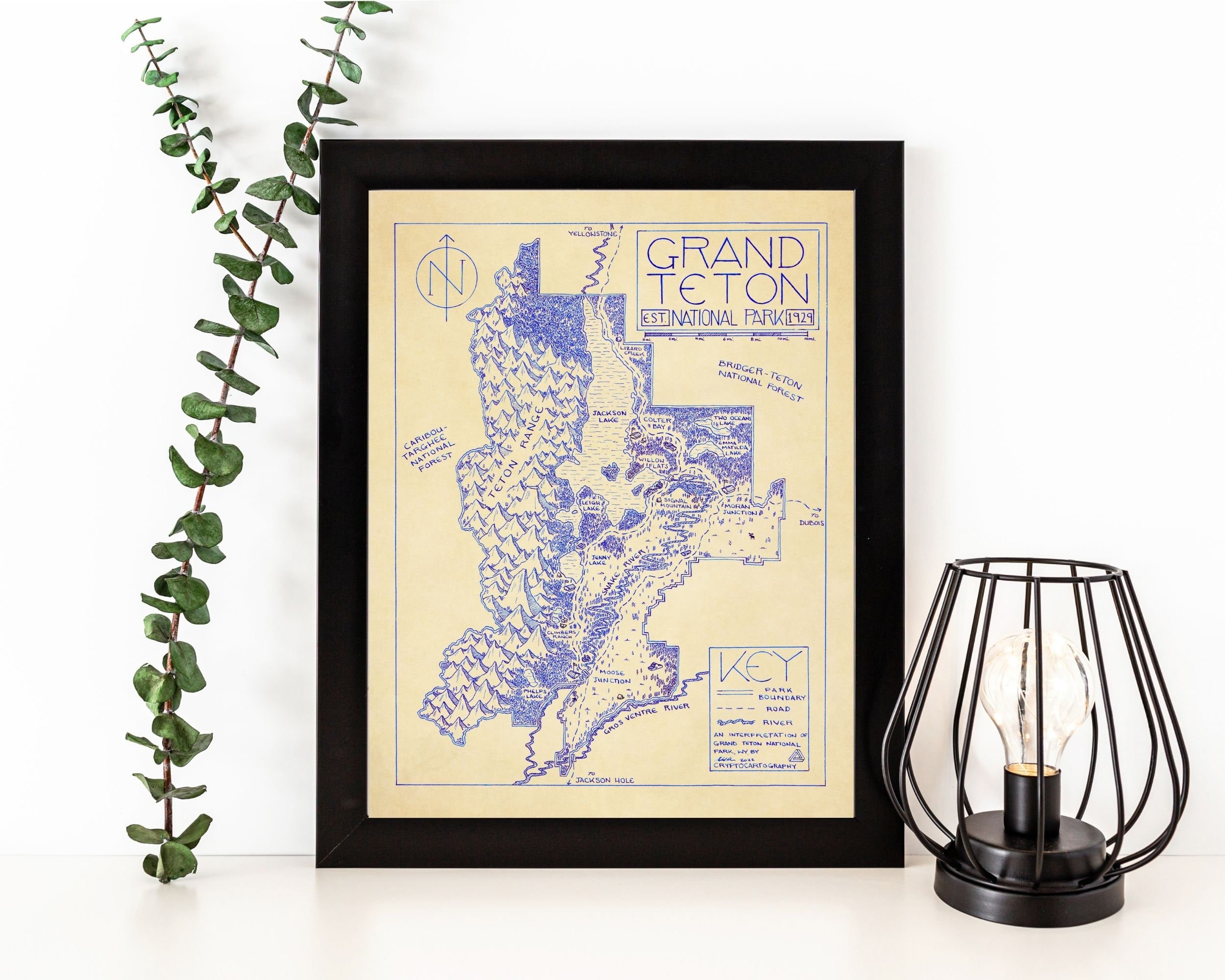 Grand Teton National Park Map Print Map of Grand Teton - Etsy