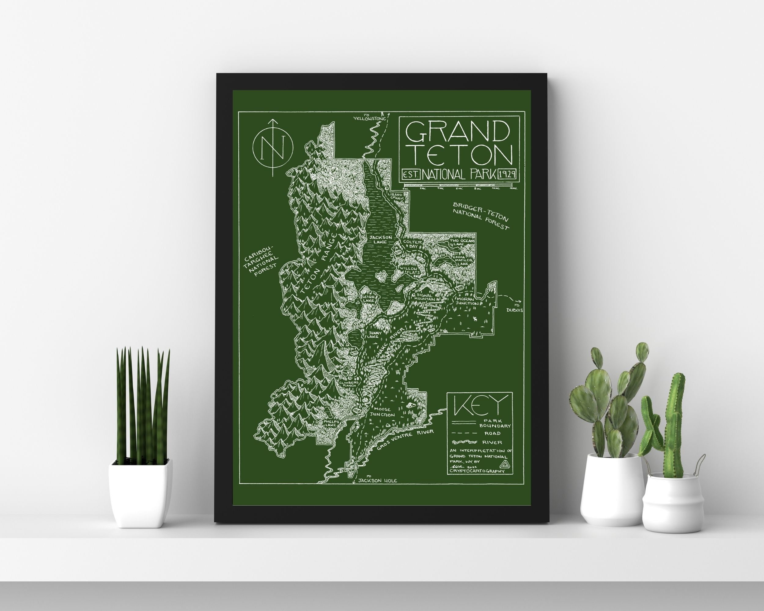 Grand Teton National Park Map Print Map of Grand Teton - Etsy