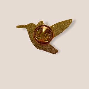 Black Chinned Hummingbird Hard Enamel Pin on Gold Metal - Etsy