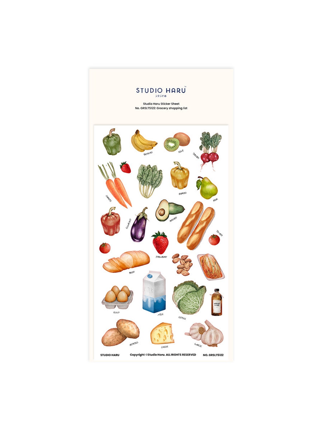 Grocery Shopping List Sticker Sheet - Etsy