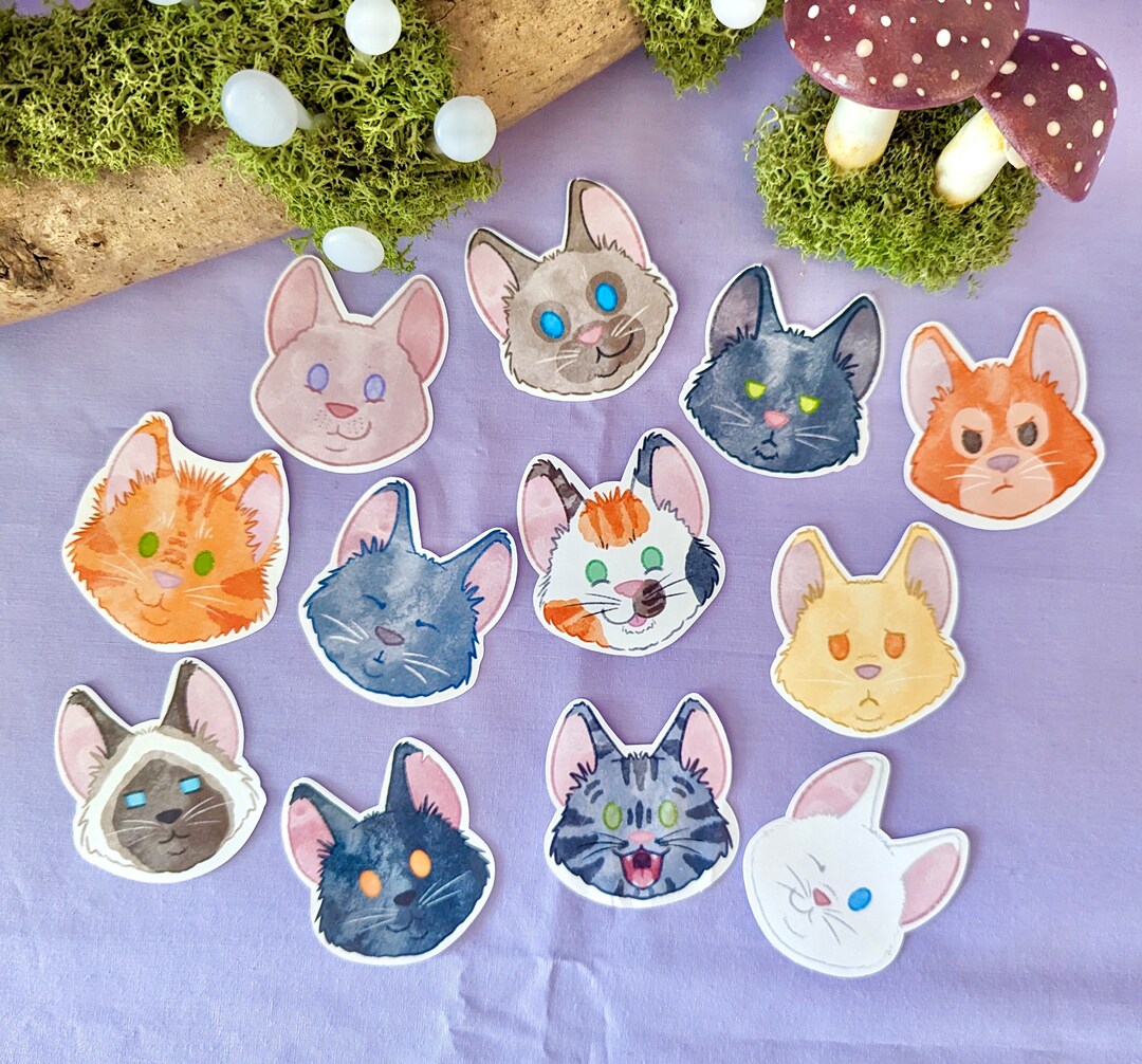 Cat Face Sticker Pack, Cat Emojis, Cat Breeds, Cute Cats, Cate Faces ...