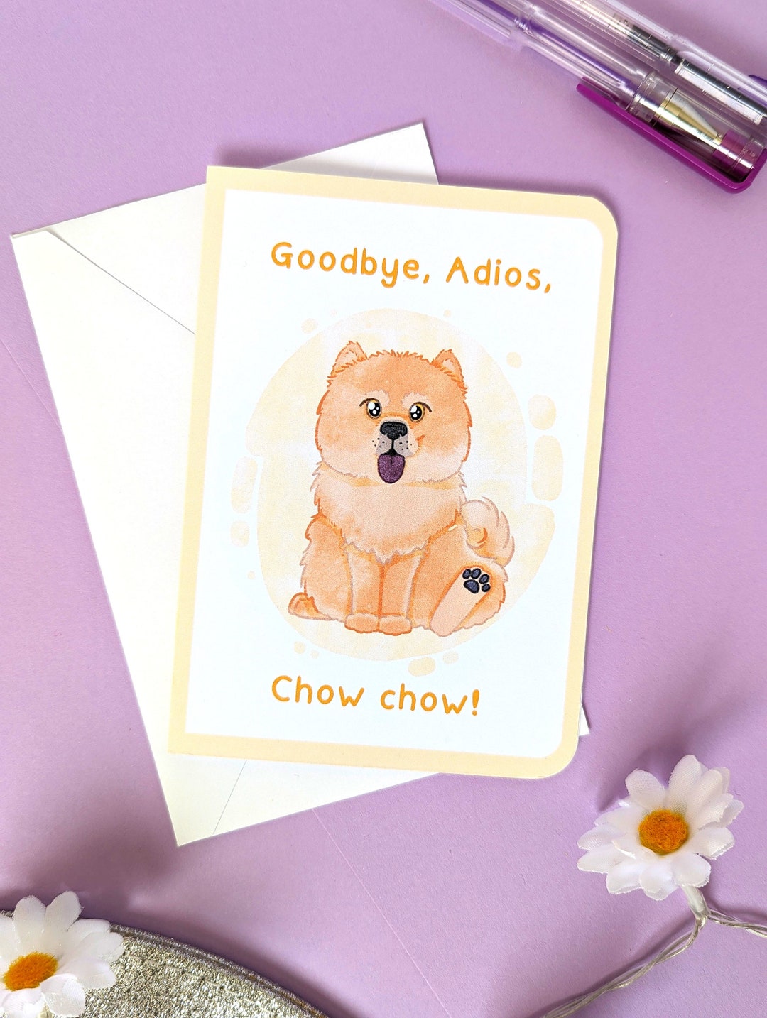 Goodbye, Adios, Chow Chow Greetings Card, Goodbye Card, Greetings Cards ...