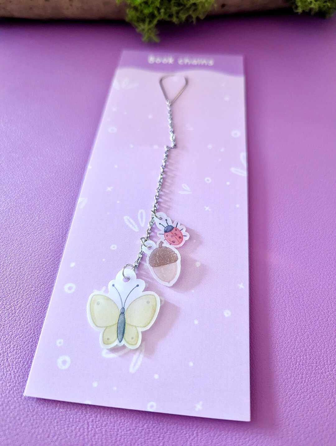 Cute Bookmark Chain, Butterfly and Ladybug Bookmark, Springtime Decor ...