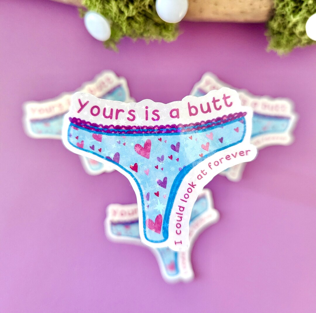 Funny Thong Holographic Sticker, Pants Sticker, Glitter Sticker ...