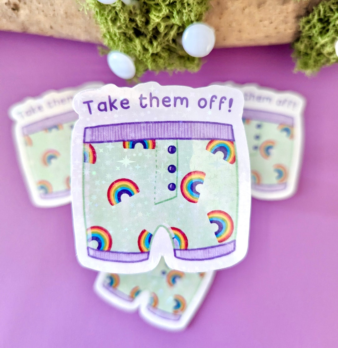 Funny Boxers Holographic Sticker, Pants Sticker, Glitter Sticker ...