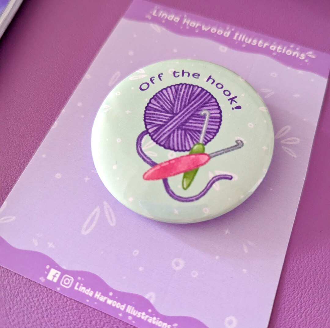 Funny Crochet Button Badge, Crochet Addict Badge, Funny Buttons, Badges ...
