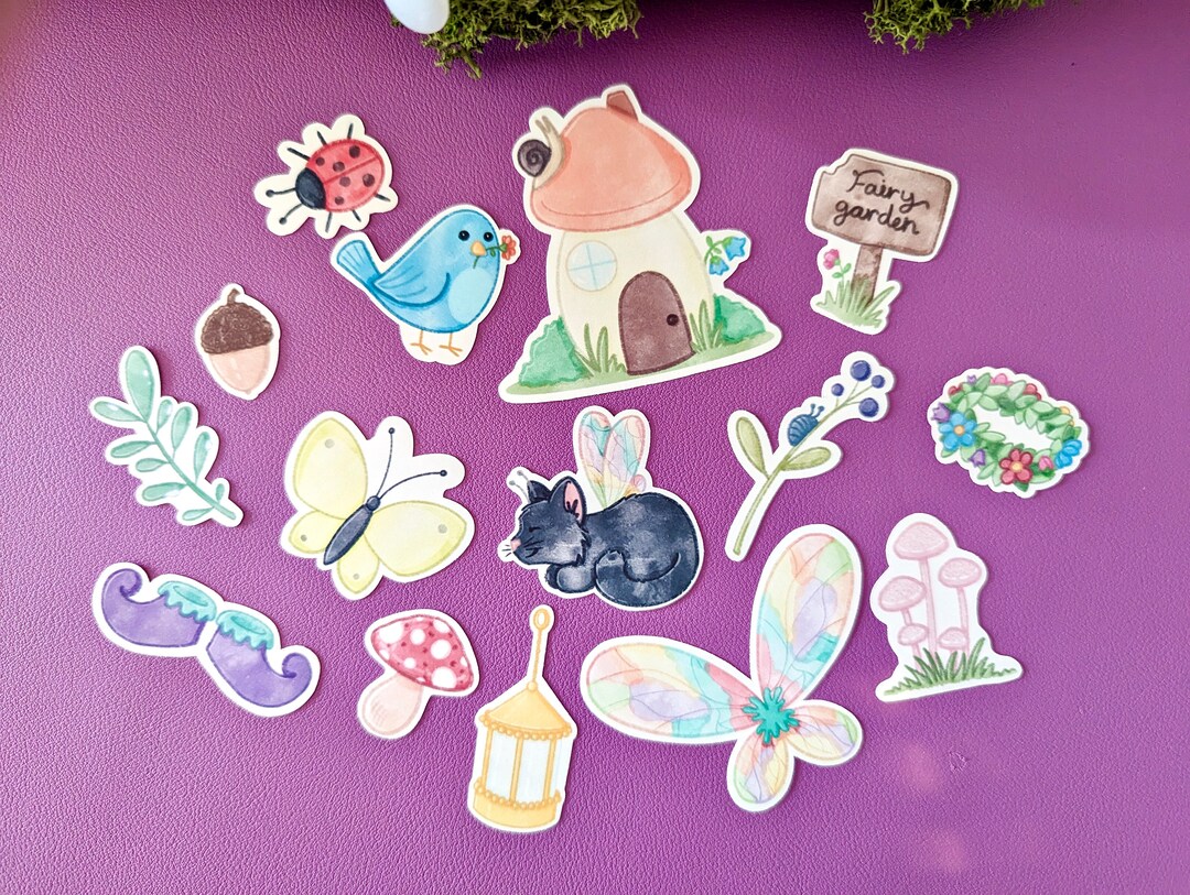 Fairy Garden Sticker Pack, Cottagecore Stickers, Fae Lovers, Cute ...