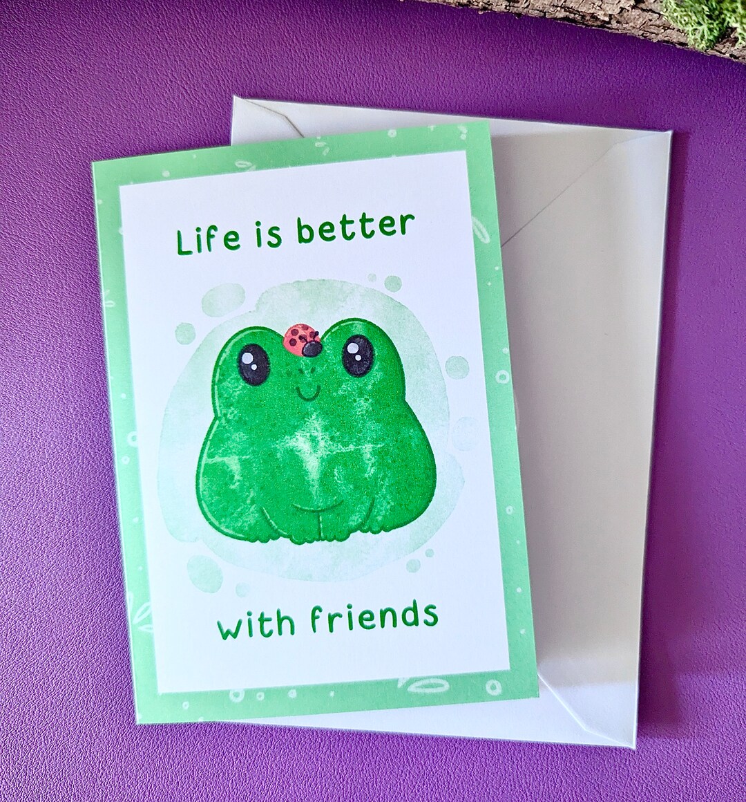 Frog Greetings Card, Cute Froggy Card, Greetings Cards, Cute Frog Card ...