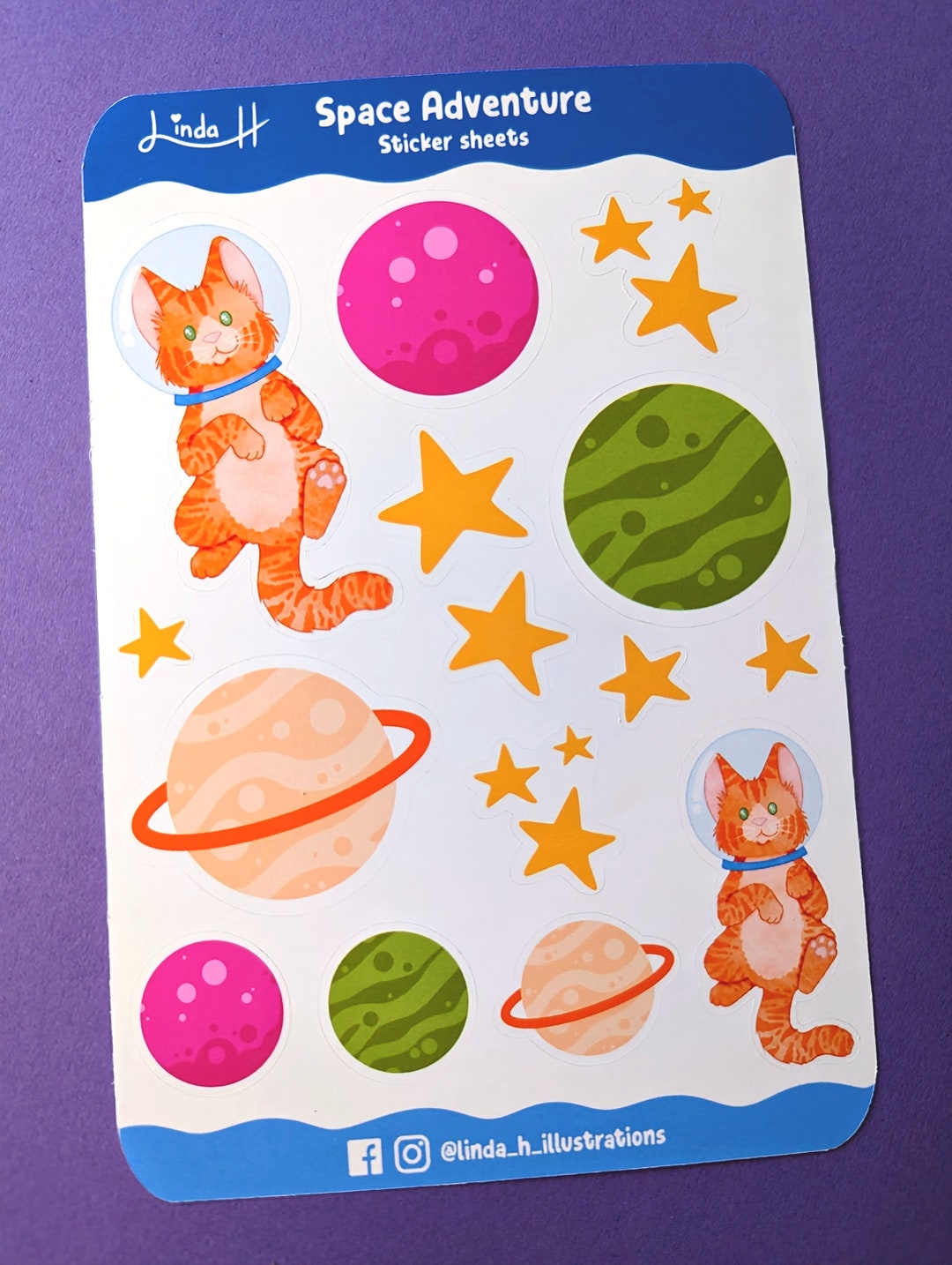 Ginger in Space Sticker Sheet, Glossy Sticker Sheet, Planner Stickers ...