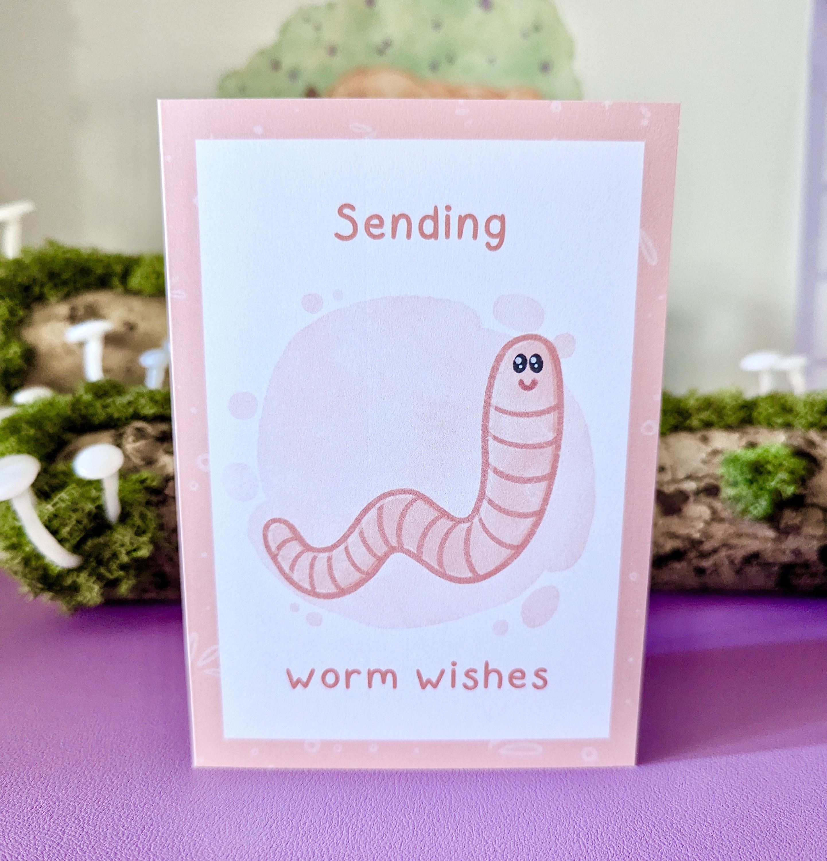 Worm Greetings Card, Cute Motivational Card, Greetings Cards, Cute Worm ...