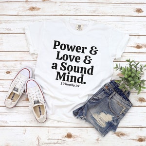 Bible Verse Shirt 2 Timothy 1:7 Christian T-shirt Gift for Christian ...