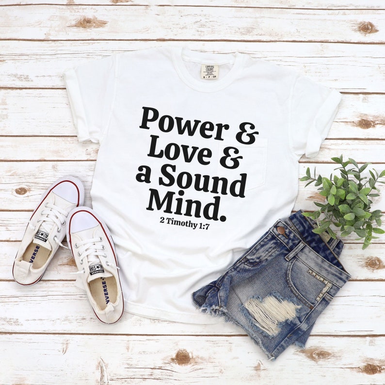 Bible Verse Shirt 2 Timothy 1:7 Christian T-shirt Gift for Christian ...