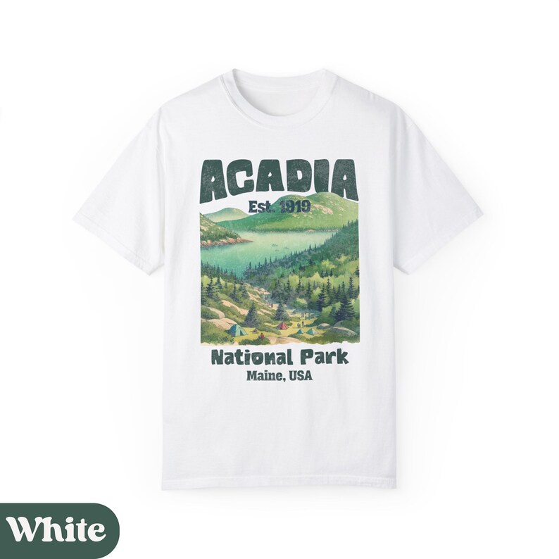 Retro Acadia National Park Shirt, Acadie Tshirt, Hiking Shirts, Maine ...