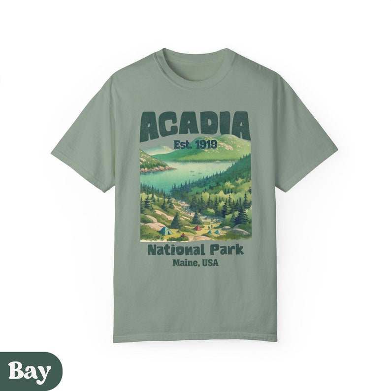 Retro Acadia National Park Shirt, Acadie Tshirt, Hiking Shirts, Maine ...