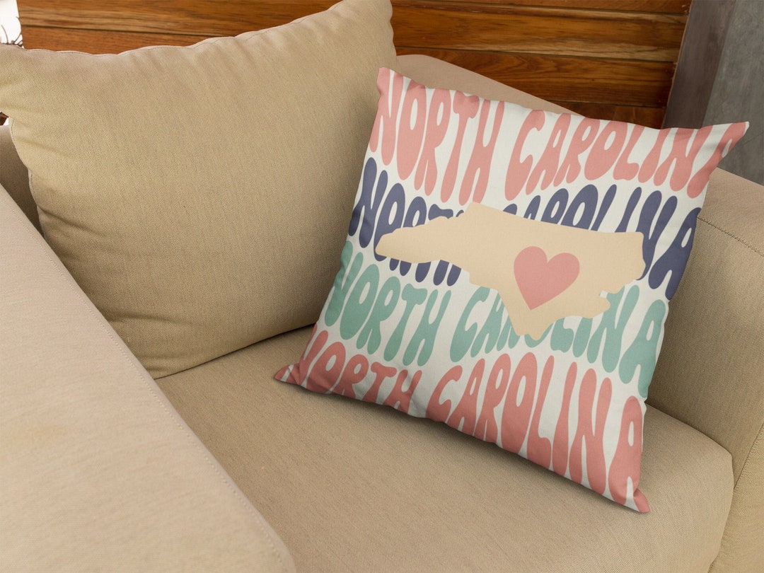 Retro North Carolina State Pillow, the Old North State Decor, North ...