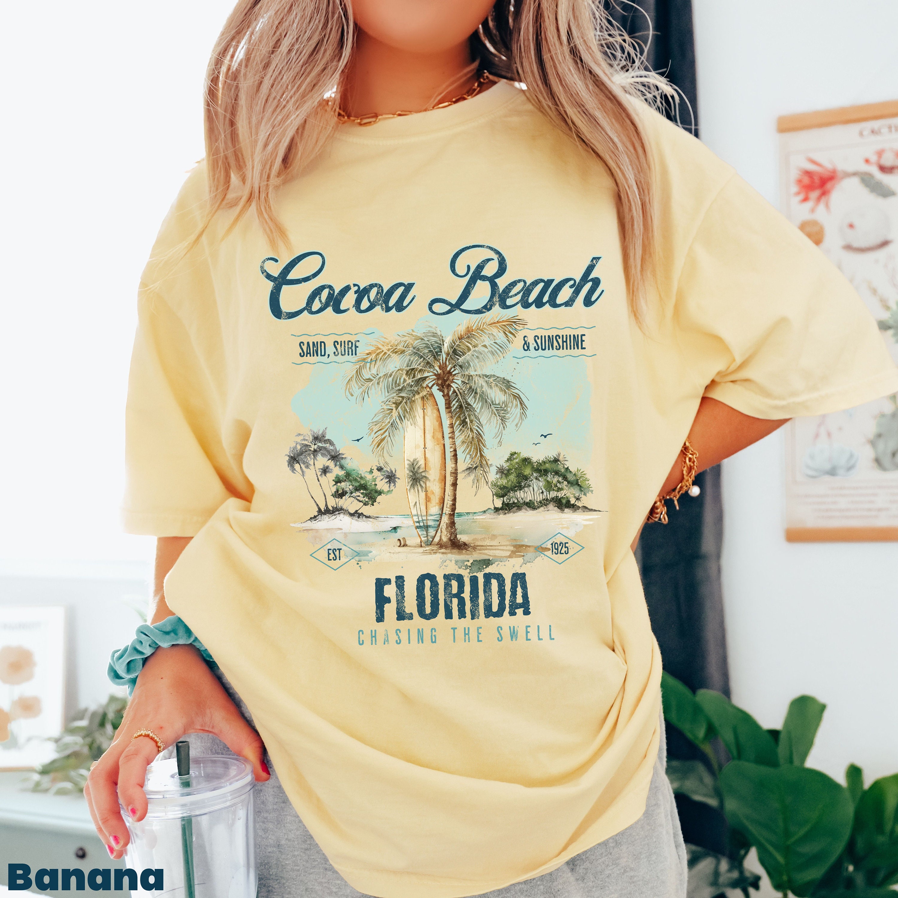 Cocoa Beach Florida Shirt, Florida Surfing Shirt, Comfort Colors Tshirt ...