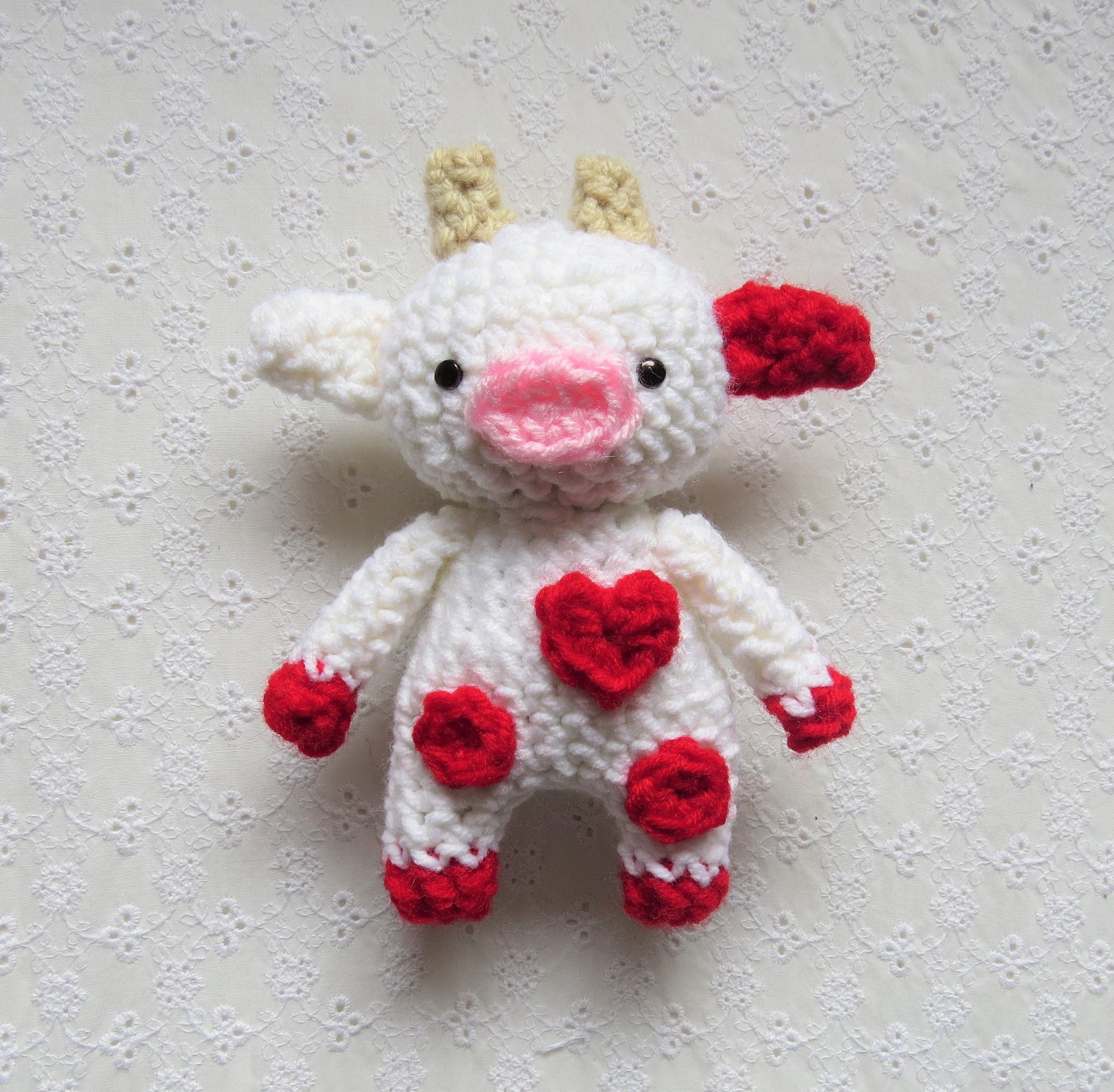 Heart Cow Crocheted Stuffed Animal Anniversary Gift - Etsy Canada