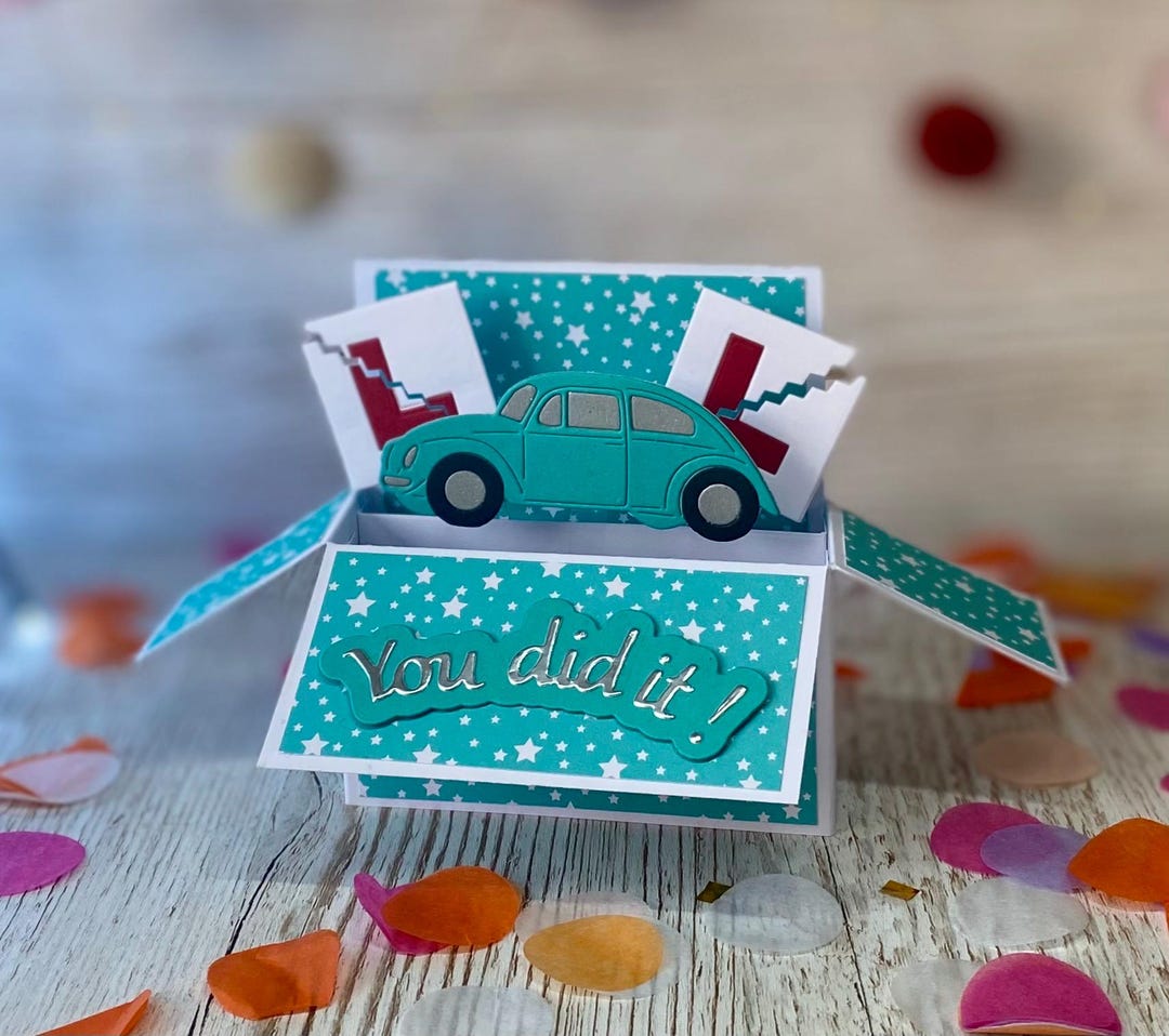 Pop-up New Driver Card, Personalised 3D Driving Test Congratulations ...
