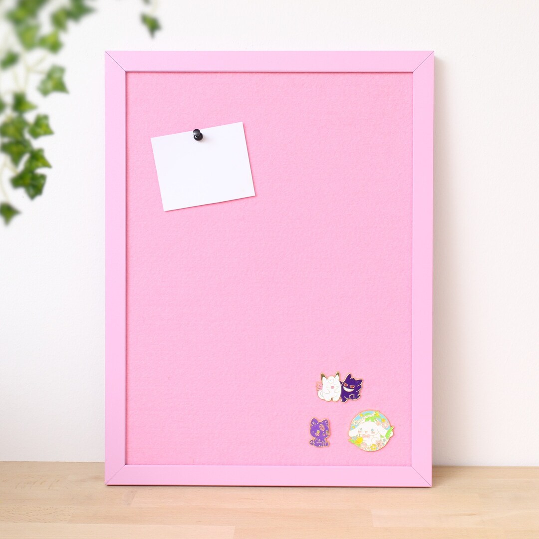 Pink Felt Pinboard, Rose Memoboard, Pink Kids Desk Decoration, Enamel ...