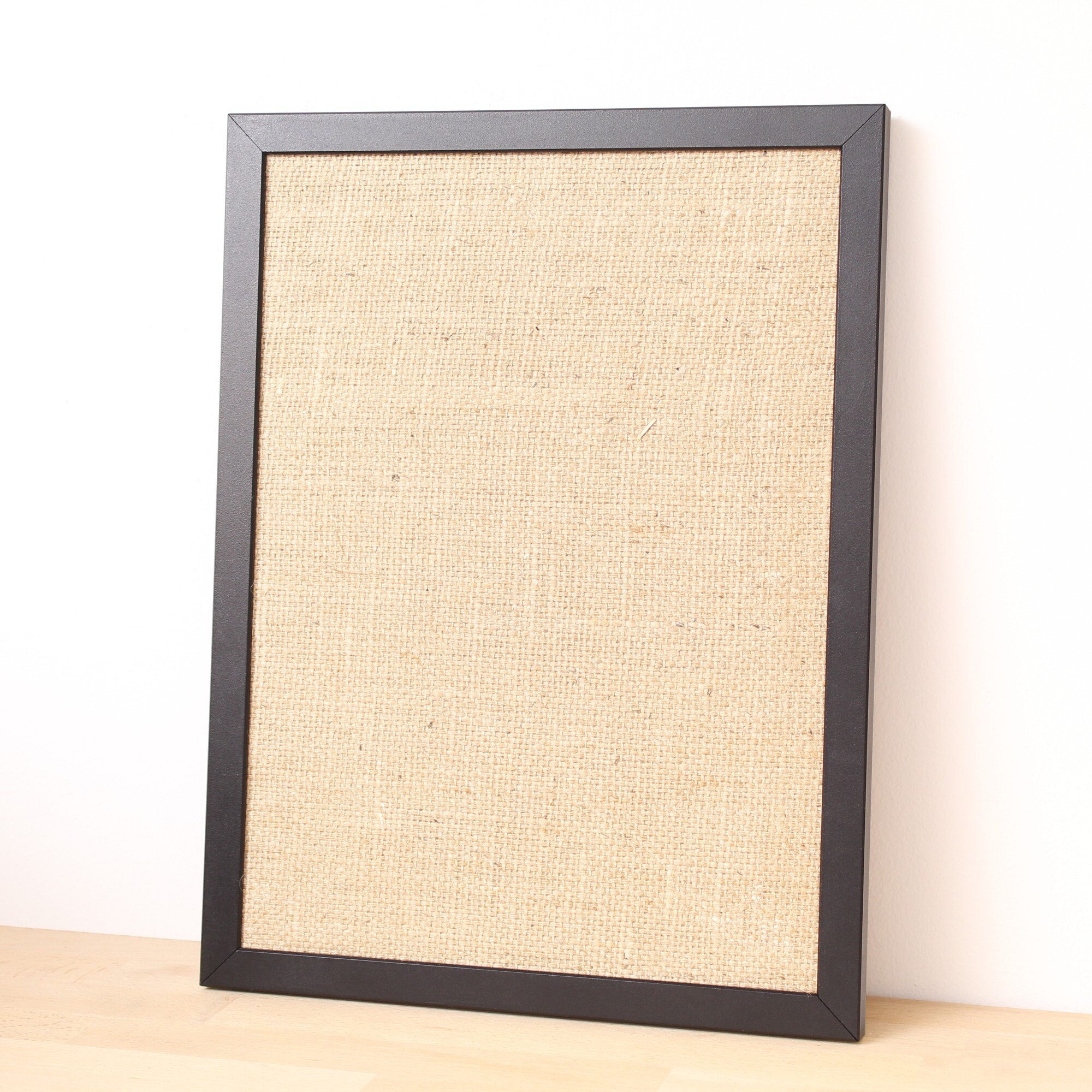 Jute Burlap Pin Board, Fabric Memoboard, Linen Bulletin Board, Framed ...
