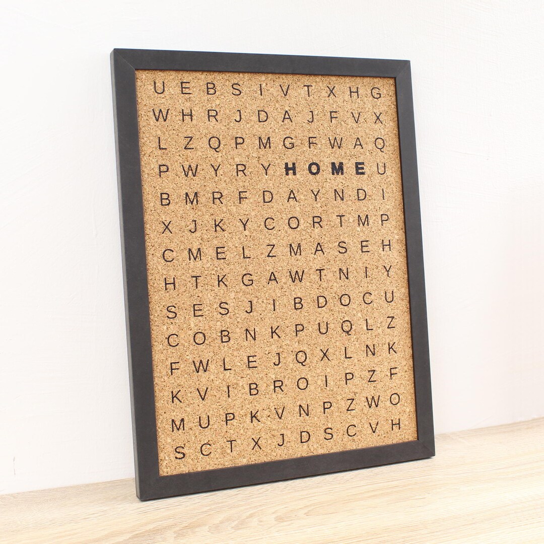 Pin Board Home Letters Print, Cork Notice Board Crossword Design ...