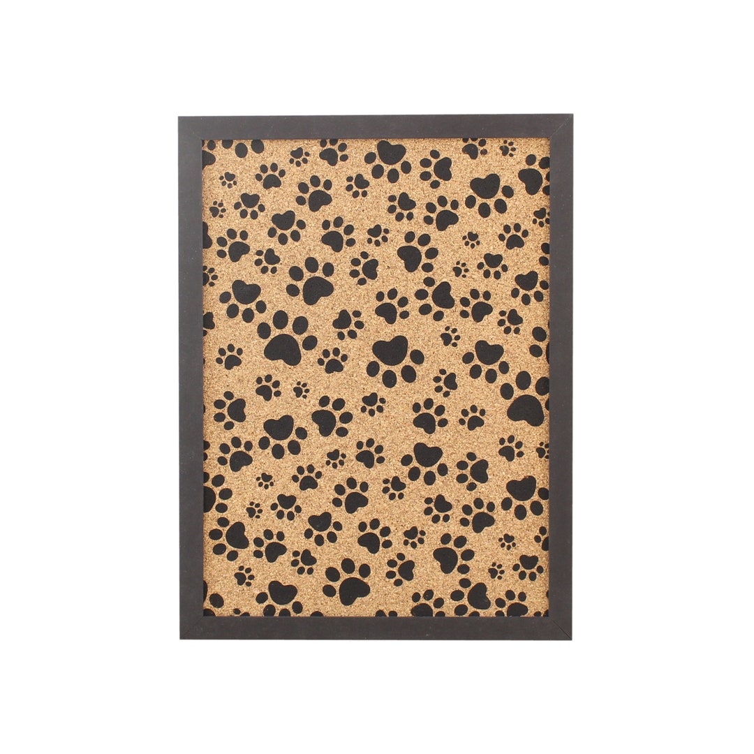 Cork Notice Board Animal Paw Print Framed Pinboard Cat Dog Lover Gift ...