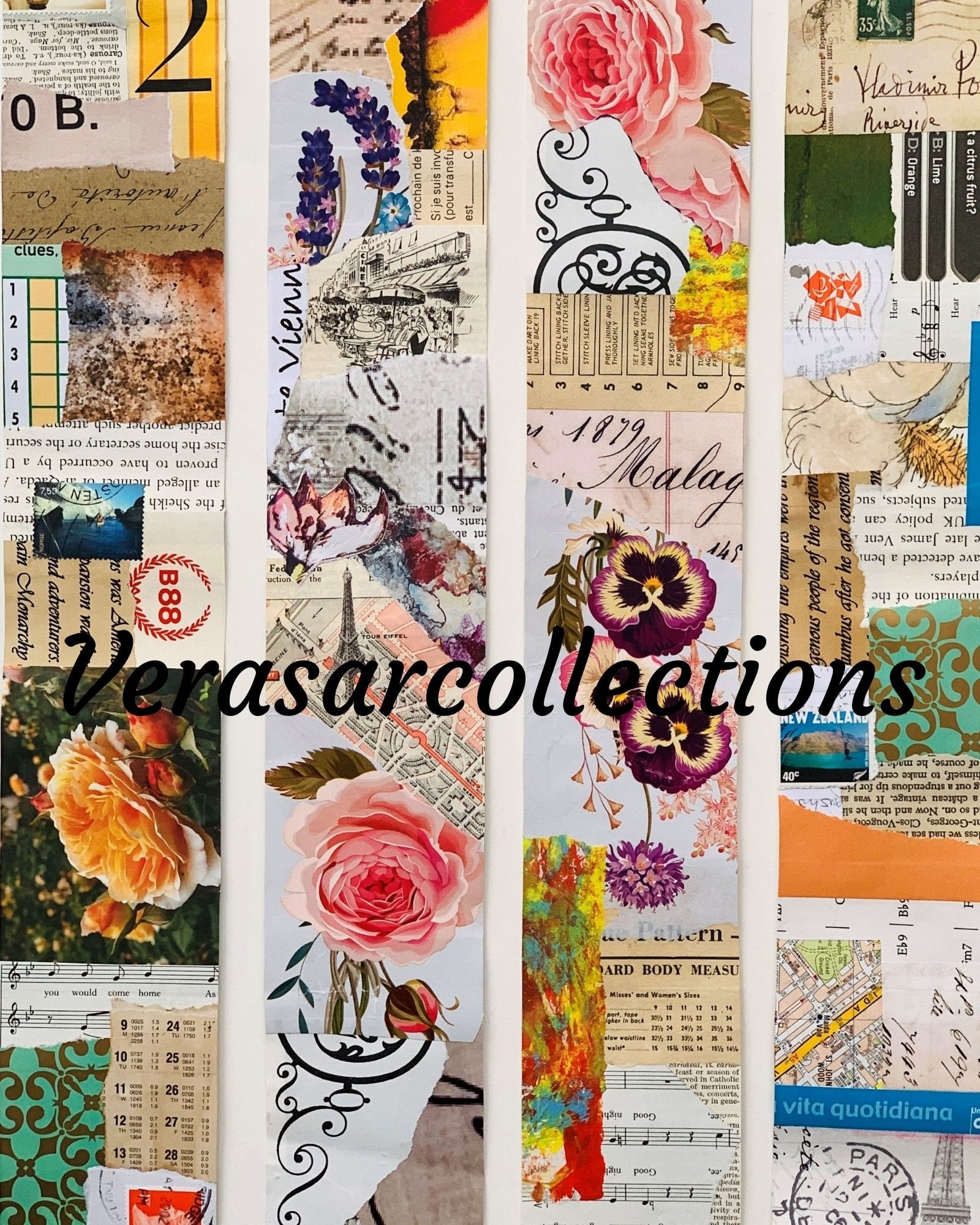 Junk Journal, 11 Printable Snipped Strips, Embellishments, DIGITAL ...