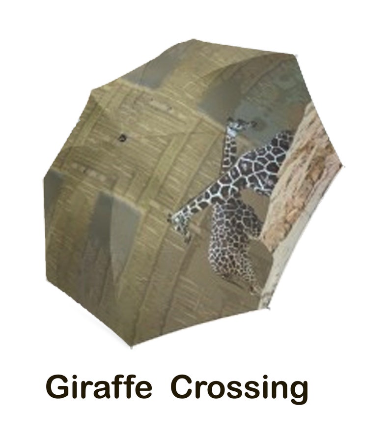 Giraffes on Mini UMBRELLA-PARASOL. UV Protected Underside. Sturdy, Wind ...