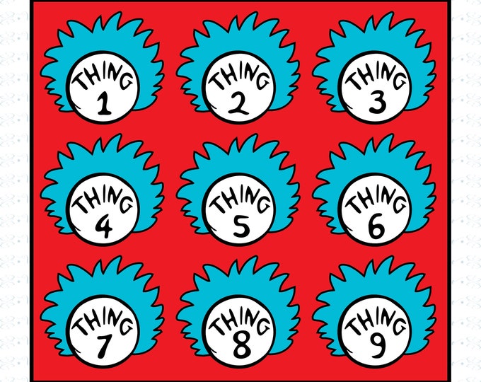 Thing 1, Thing 2, Thing 3, Thing SVG, Thing Clipart, Thing Cut File ...