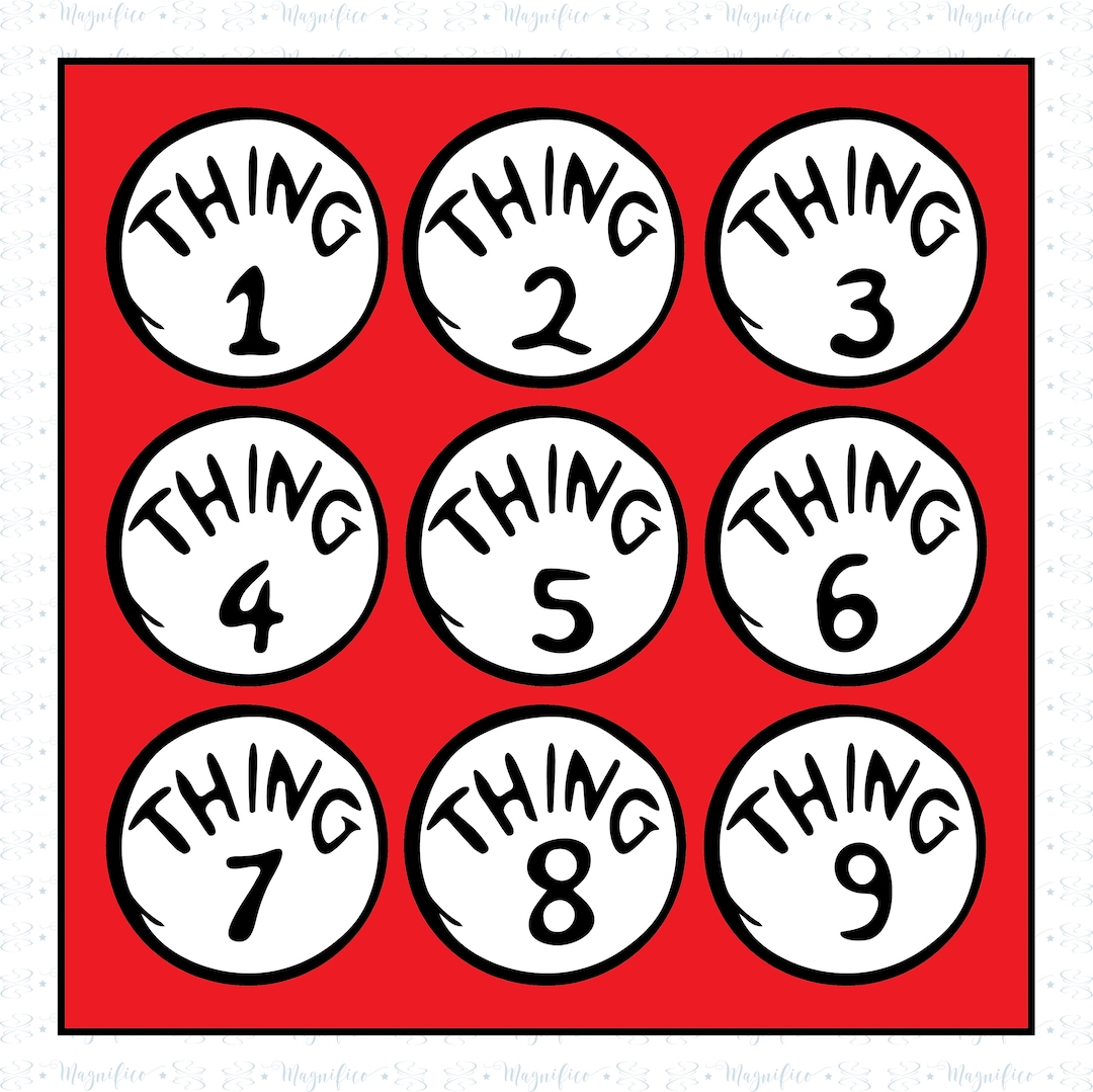 Thing 1, Thing 2, Thing 3, Thing SVG, Thing Clipart, Thing Cut File ...