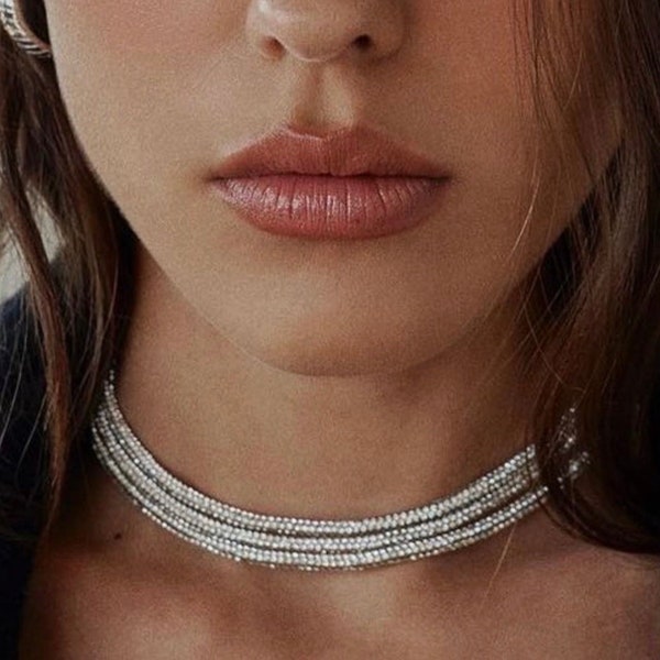 Rhinestone Choker - Etsy