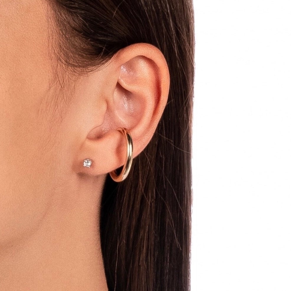Gold Ear Cuff, Solid Gold Ear Cuff, No Pierce Cartilage Earrings,cartilage Ear Cuff,18k Gold ...