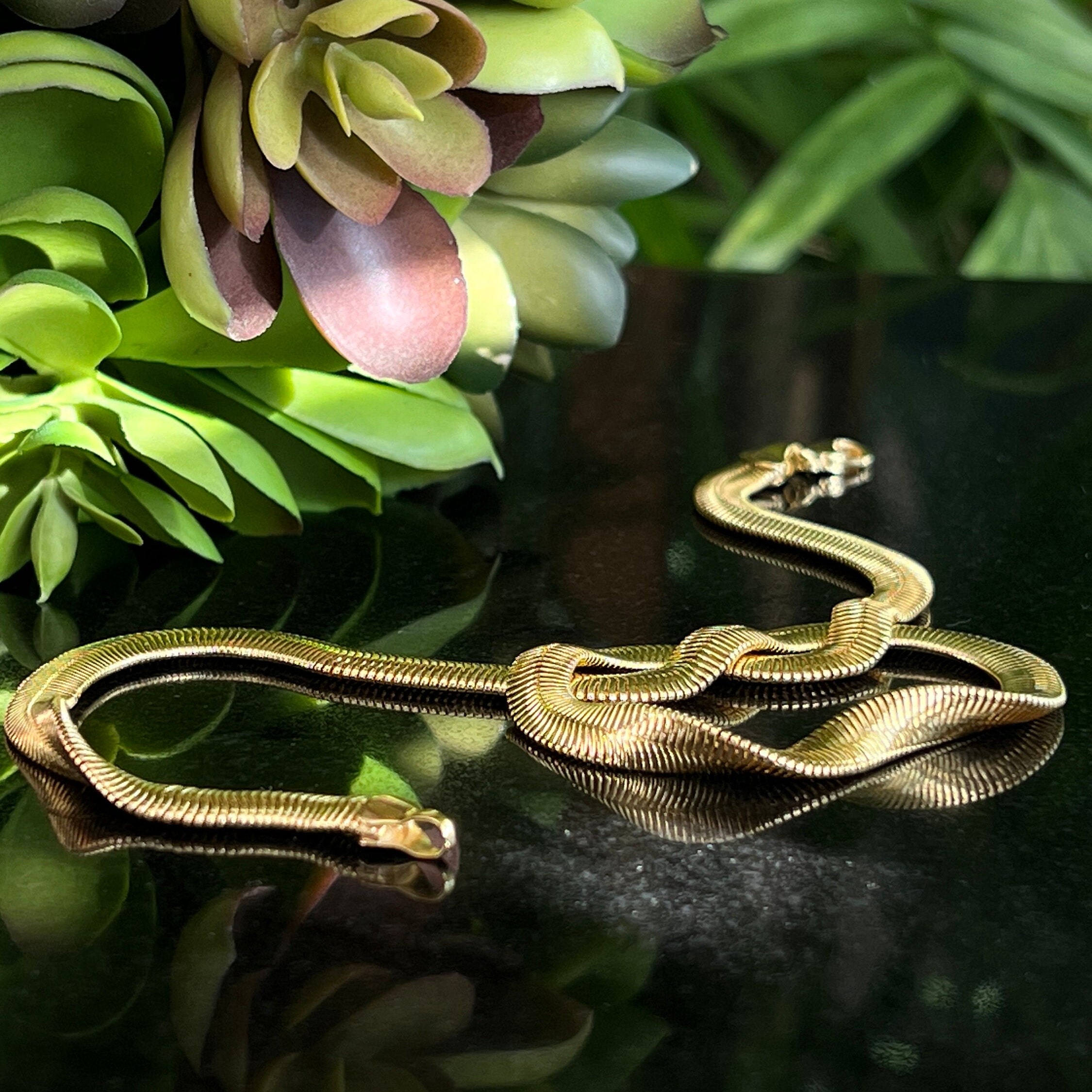 Vintage Chunky Snake Chain Choker, Gold Chain Necklace,snake Chain Choker,thick Gold Chain ...