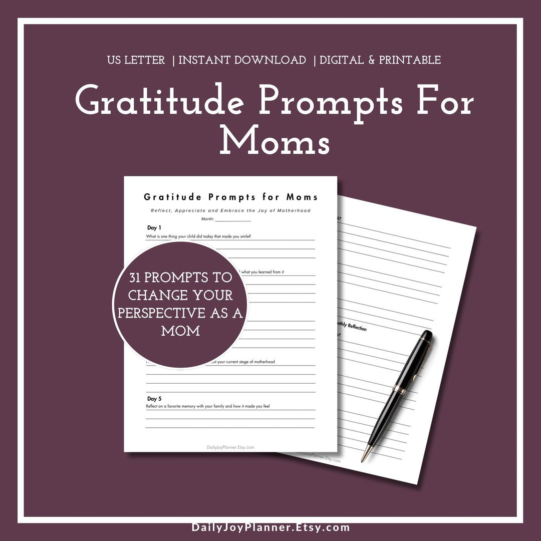Gratitude Prompts for Moms Printable | 31 Days of Reflection & Joy - Etsy