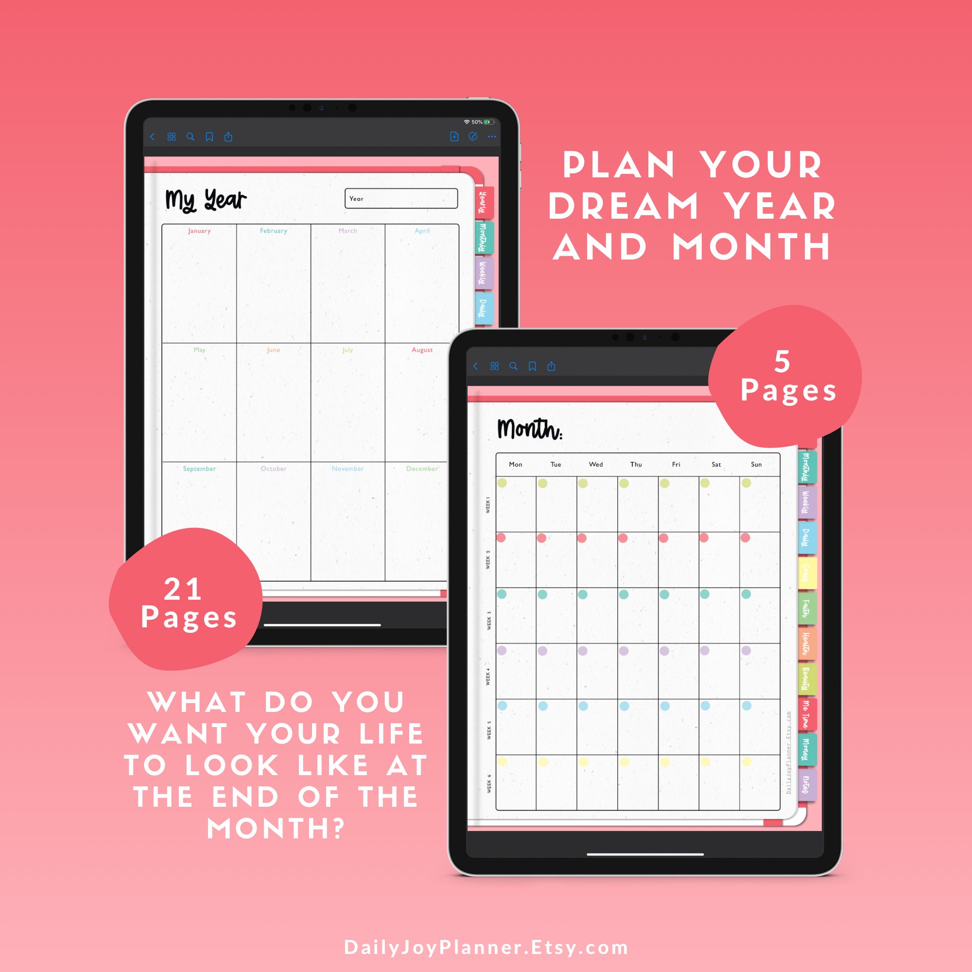 Self Care Planner, Digital Planner Goodnotes, Undated Digital Planner ...