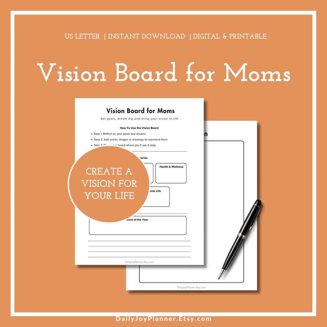 Vision Board for Moms Printable | Goal Setting & Inspiration Tool ...