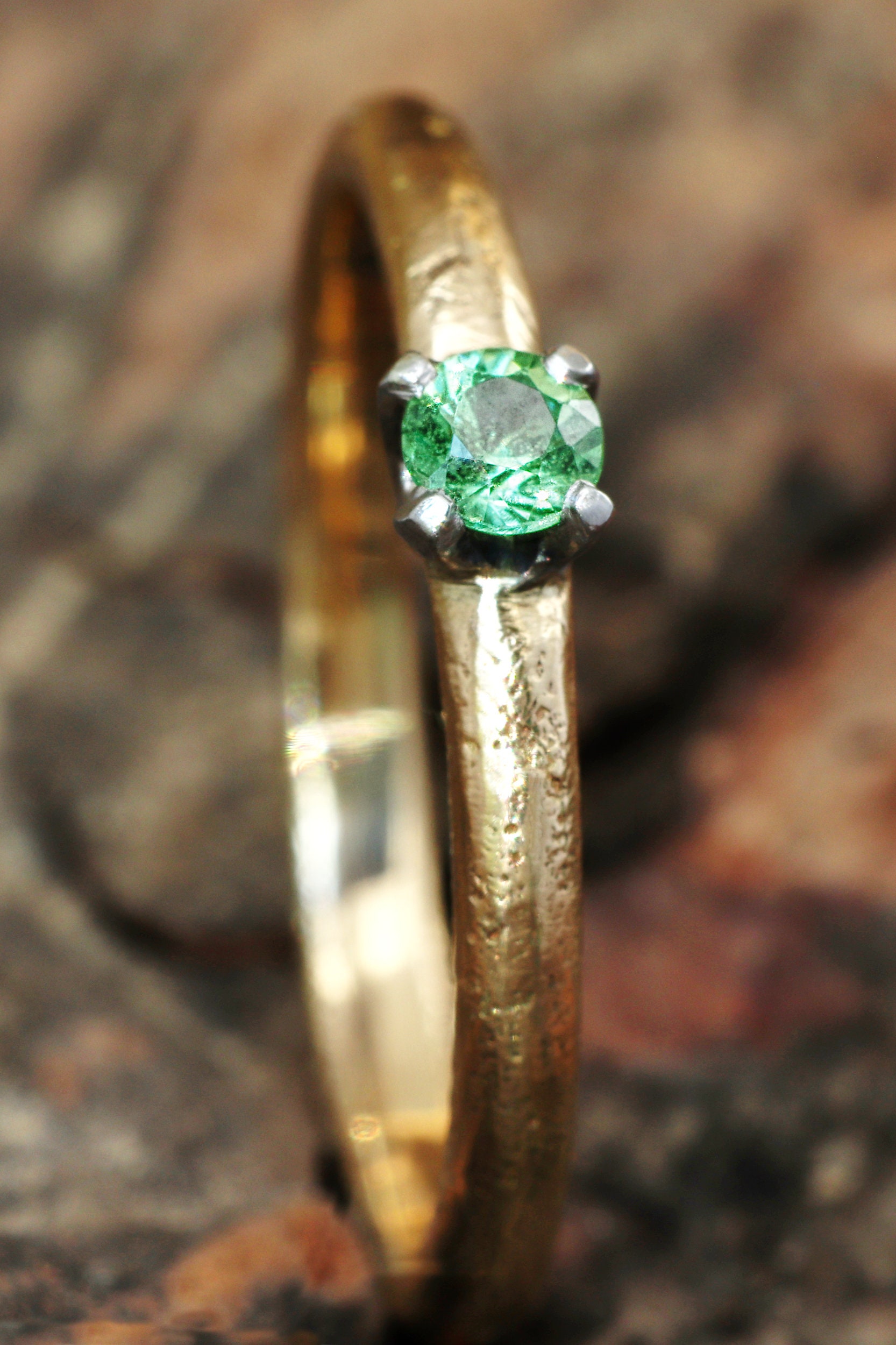 Tsavorite Solitaire Ring, Reclaimed Solid Gold, Modern Alternative ...