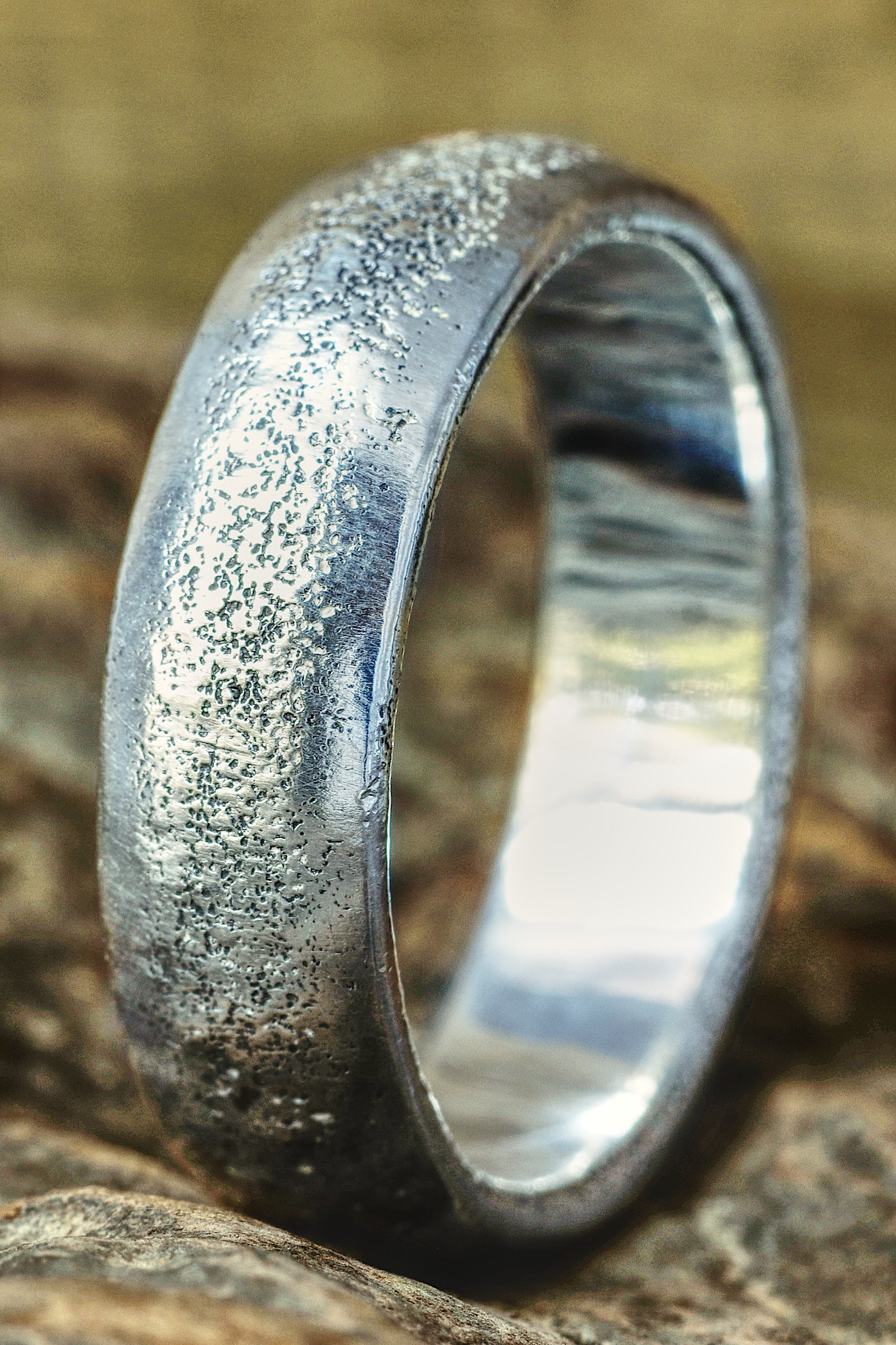 Textured Sand Cast Silver Ring, Modern Alternative Jewelry - Etsy