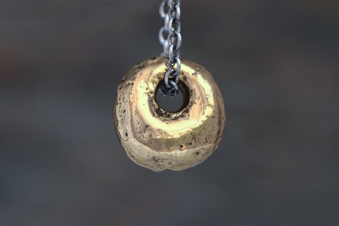 Rustic Gold Pendant Necklace, Recycled Solid Gold, Contemporary Jewelry ...