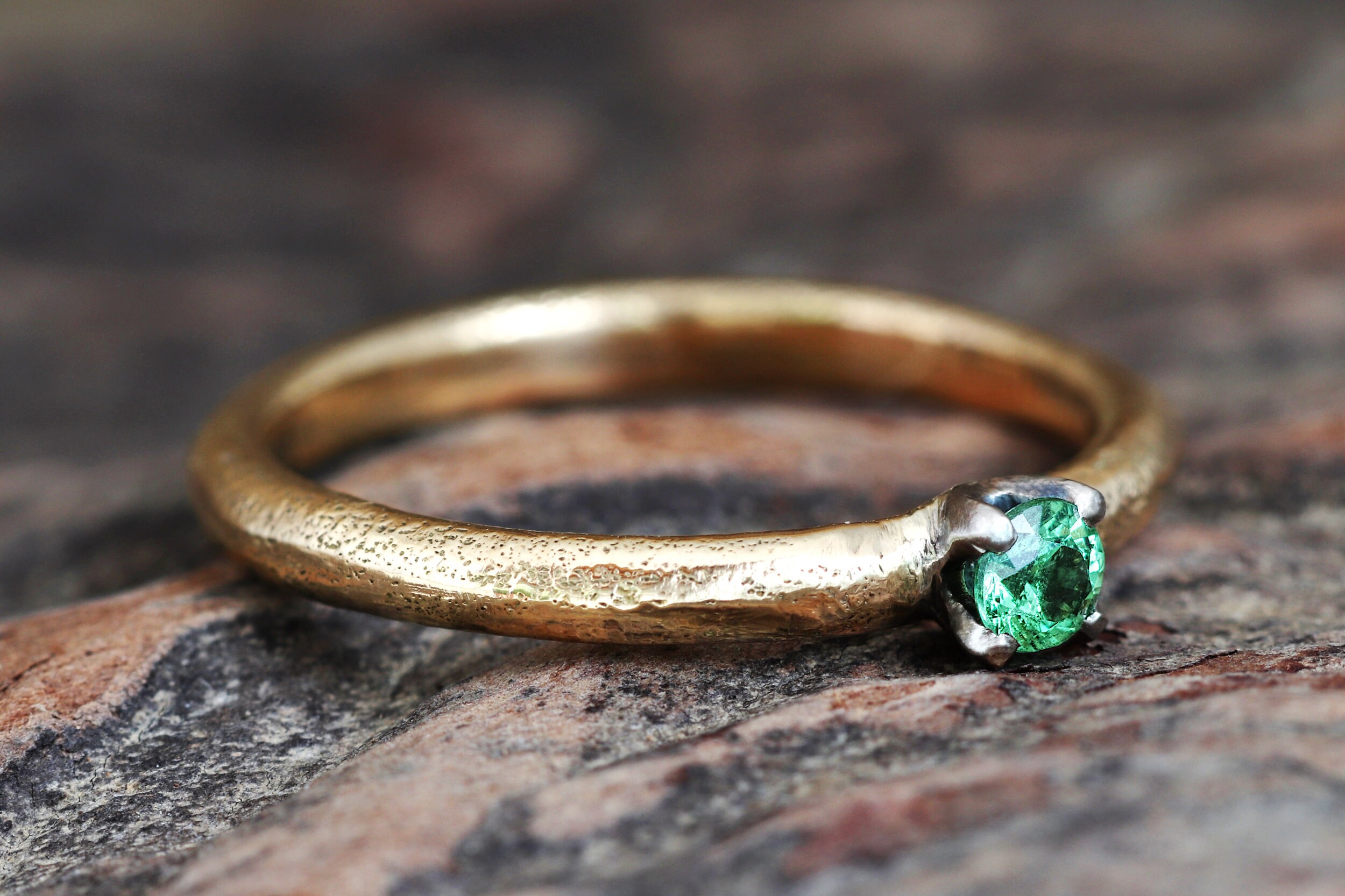 Tsavorite Solitaire Ring, Reclaimed Solid Gold, Modern Alternative ...