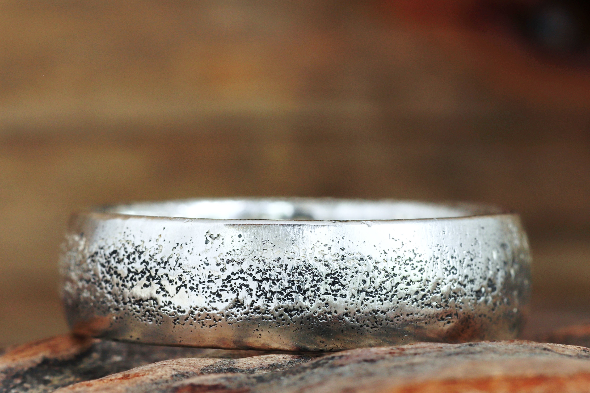 Textured Sand Cast Silver Ring, Modern Alternative Jewelry - Etsy